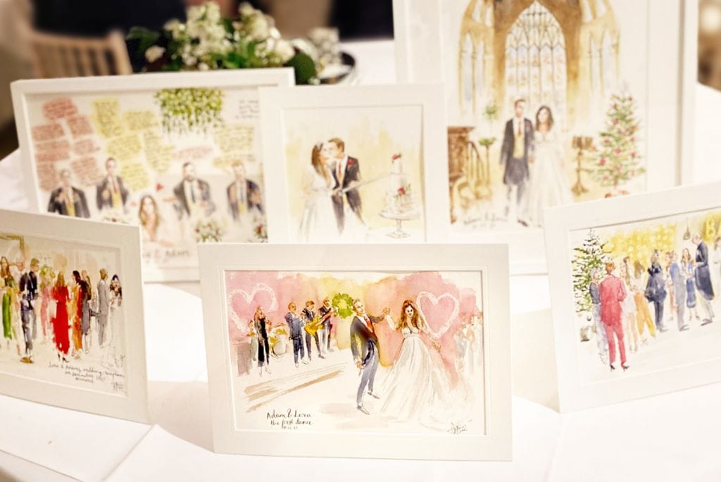 Live wedding illustration prices & booking - top UK wedding portrait artist